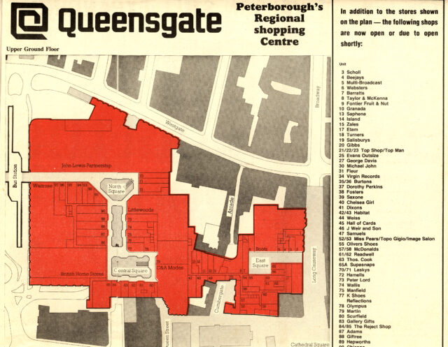 Queensgate Floorplan 1982 - PETERBOROUGH IMAGES ARCHIVE